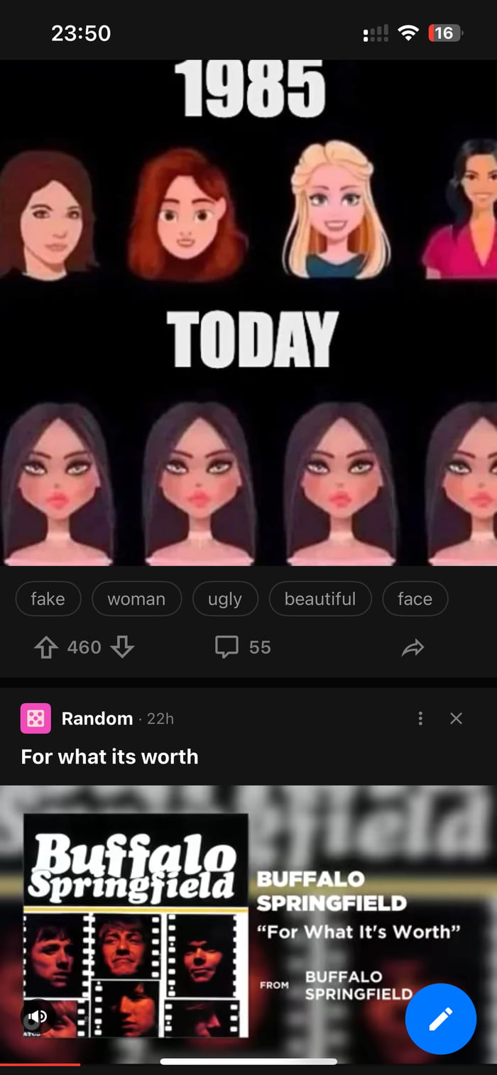 Perfect alignment of two posts. The music just hits perfectly to the top meme. Took me a while ...