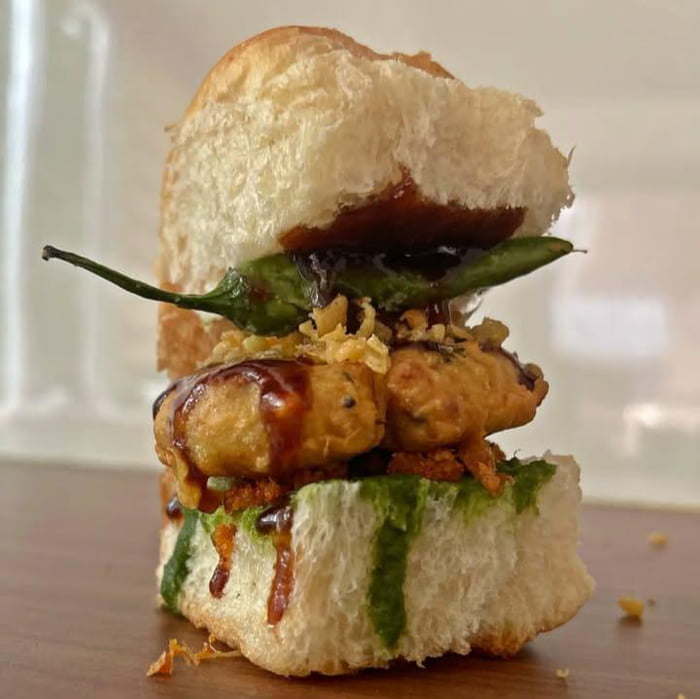 Vada pav (potato fritter sandwich) - 9GAG