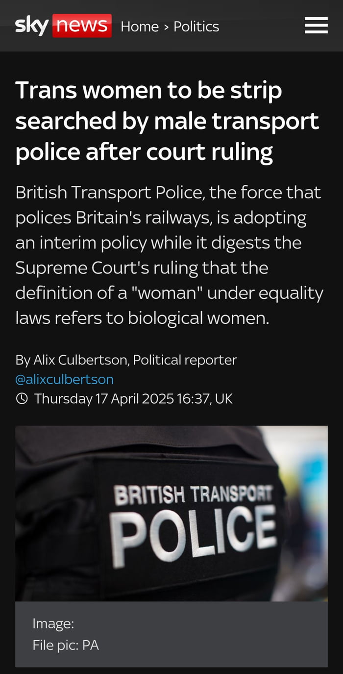 Hidden in the fine print: Male officers who say they're women (aka Trans officers) can no longer ...