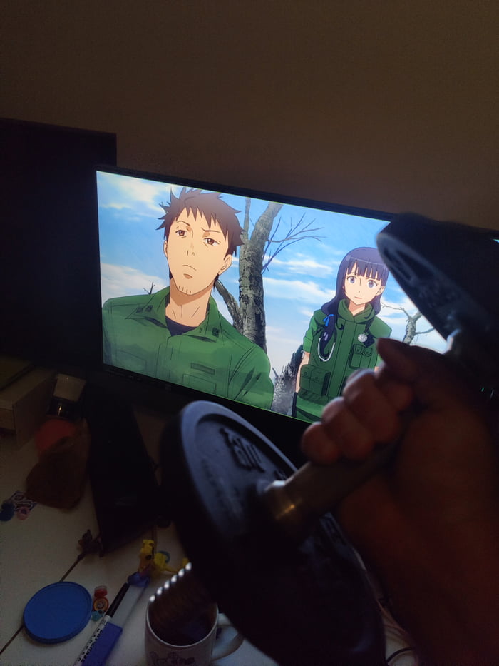 Lifting some weights and watching random anime (I'm just getting back ...