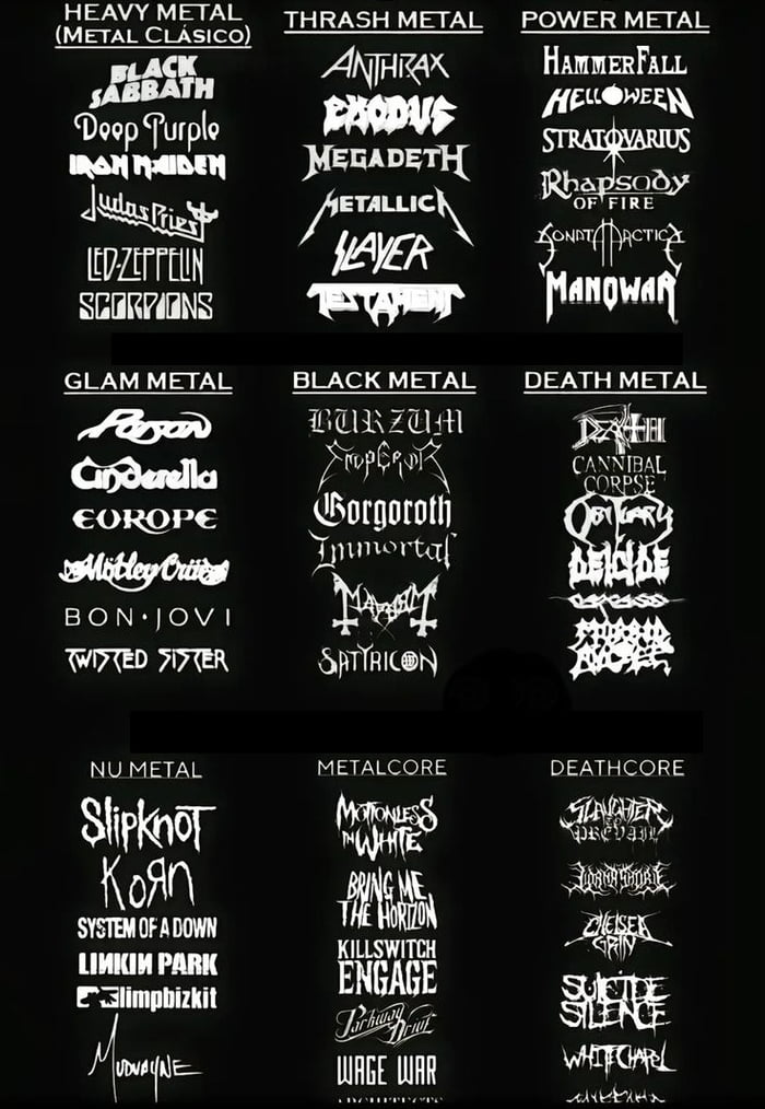 Metal Genres - 9GAG