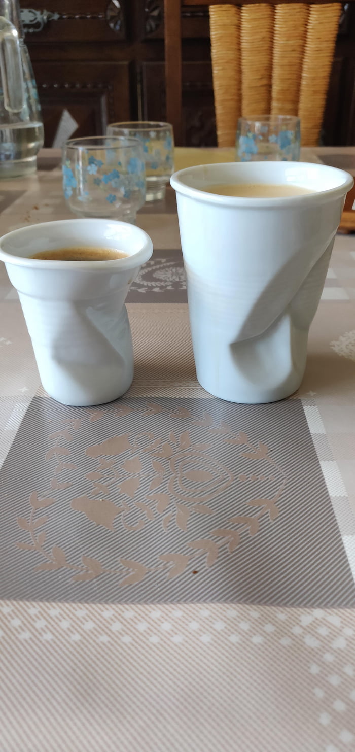 These ceramic coffee cups that are shaped like crushed plastic ones - 9GAG