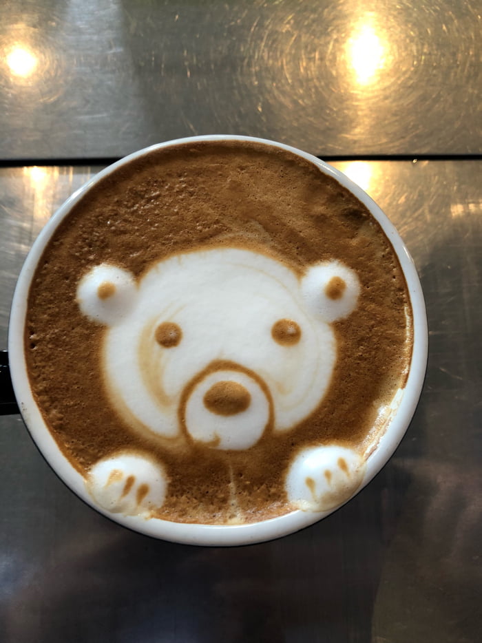 Latte art bear. - 9GAG