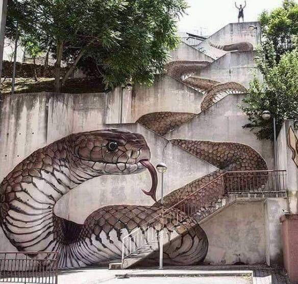 Snake Street Art. - 9GAG