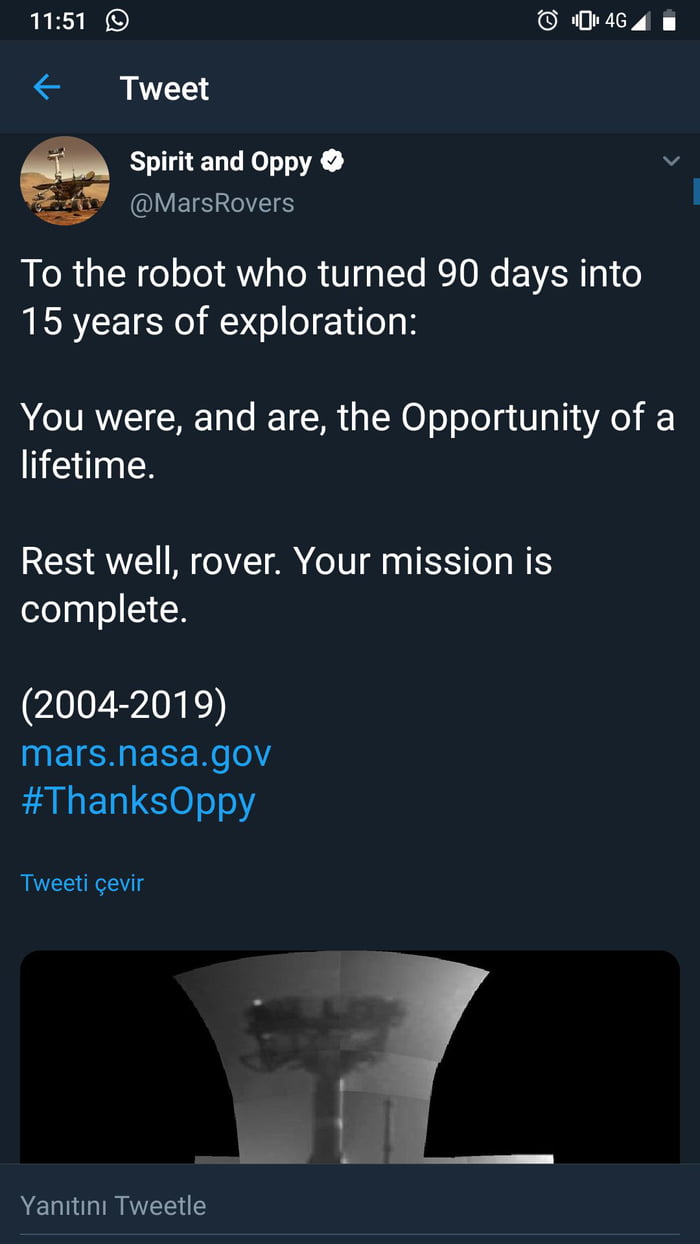 Opportunity Rover is officialy retired. Rest well Oppy maybe some day ...