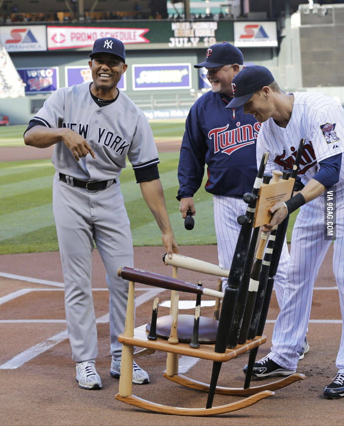 Gift for the Yankee pitcher: A rocking chair made with bats he has ...