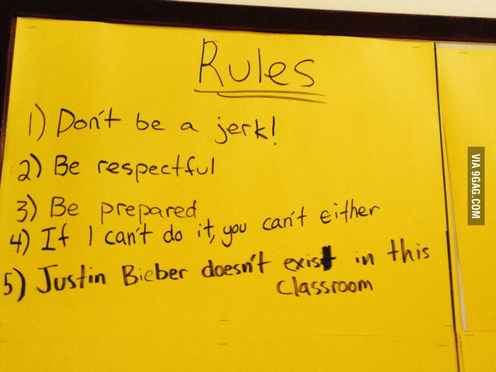 These are my teacher's class rules... - 9GAG