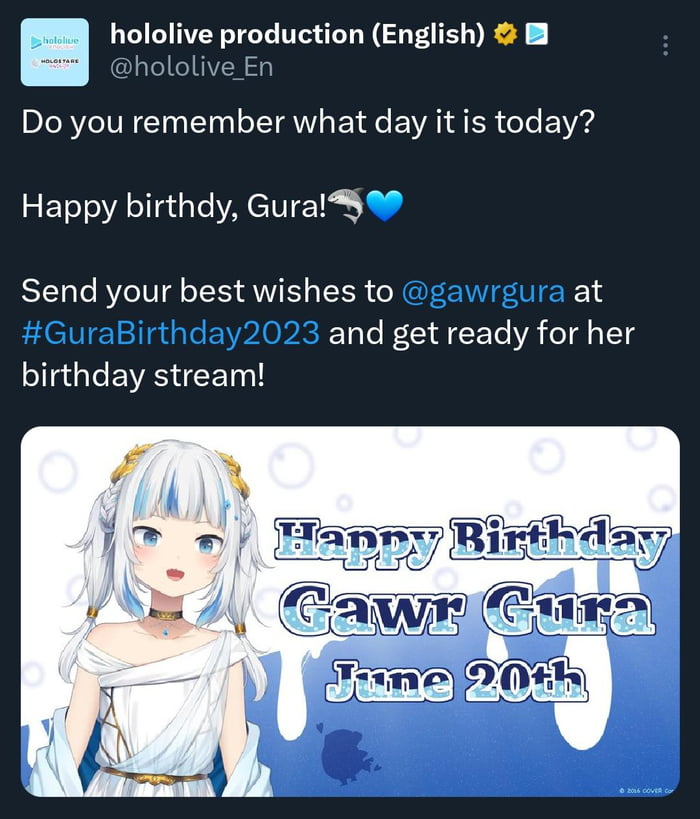 Happy birthday Gura! - 9GAG