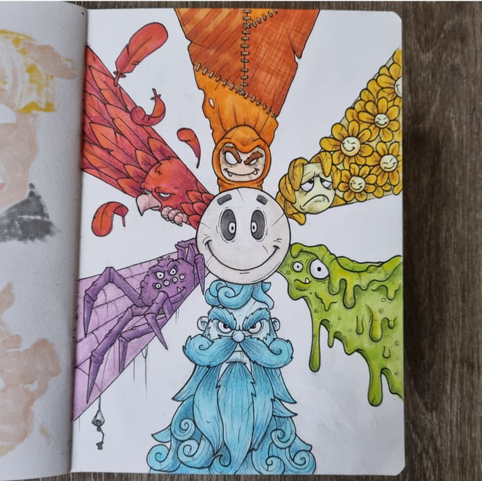 I drew a random page in my sketchbook - 9GAG