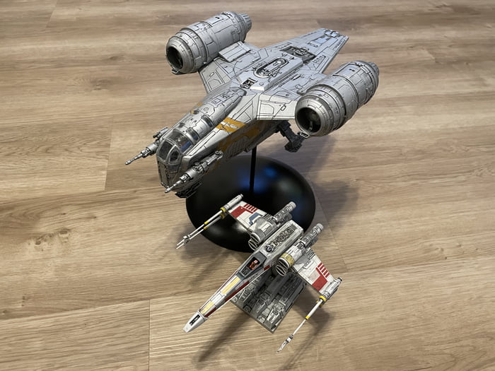Newly completed 1/72 scale Razor Crest with X-Wing - 9GAG