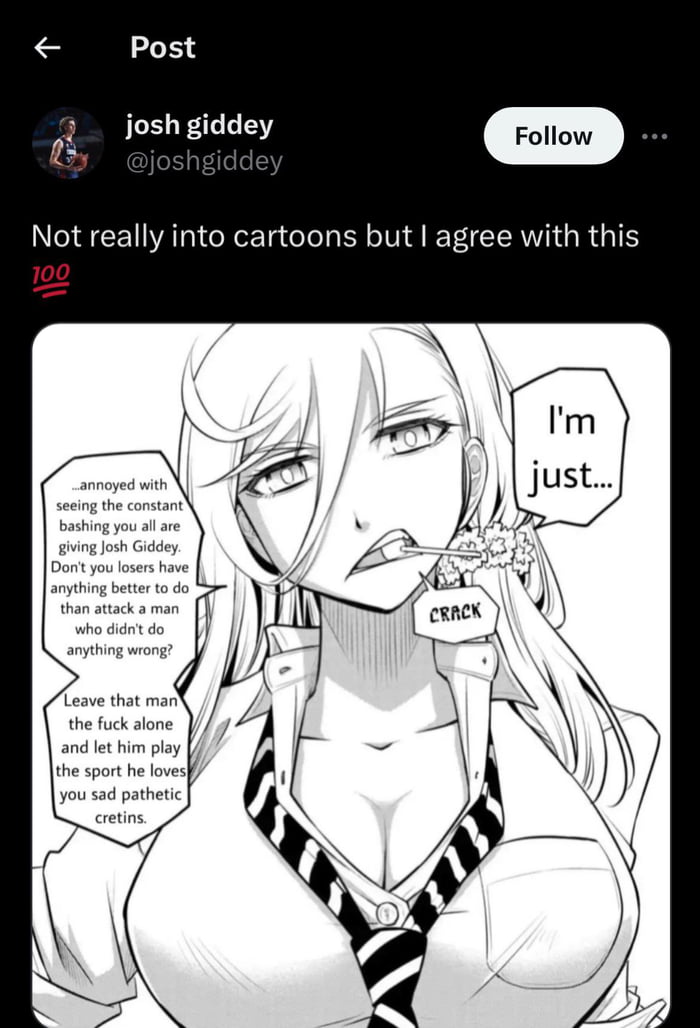 Josh Giddey has reached peak cringe - 9GAG