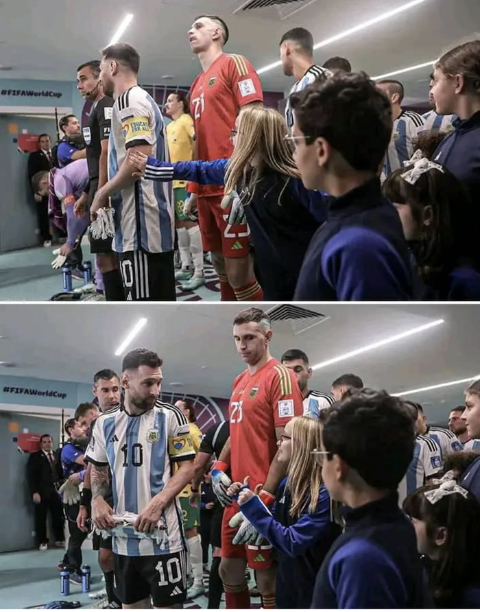 The girl trying to confirm if Messi is really a human - 9GAG