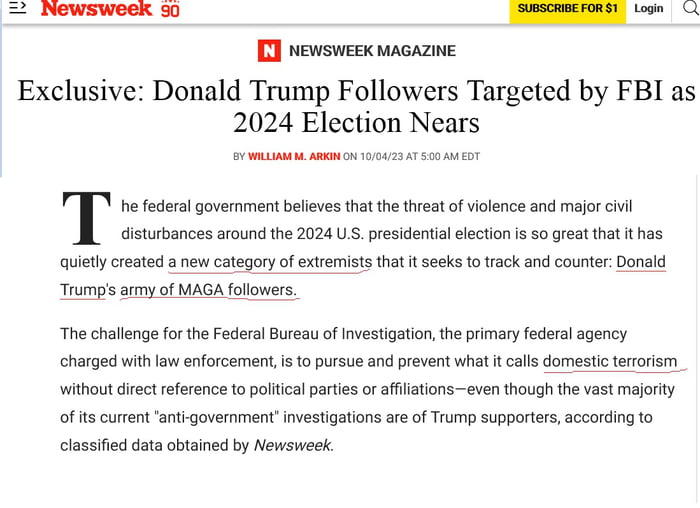 "Donald Trump's army of MAGA followers" targeted by the FBI to prevent ...