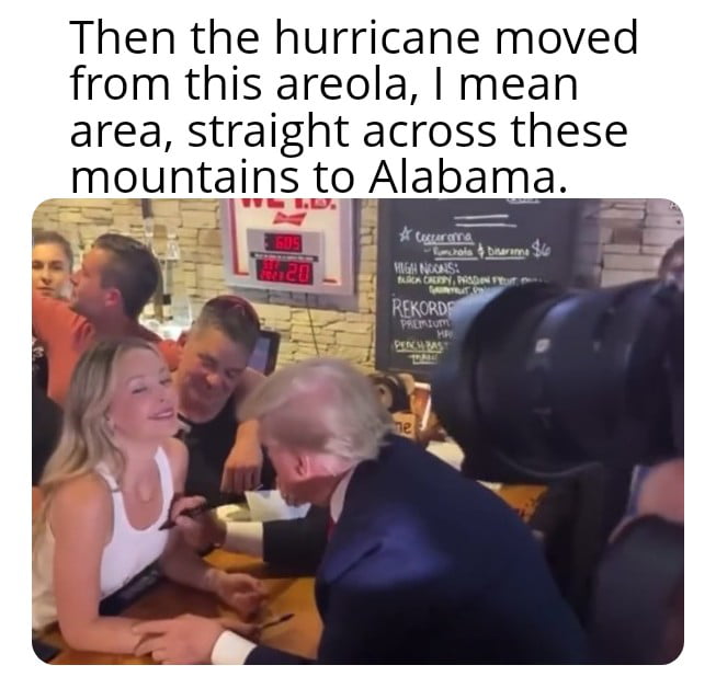 Trump, once again, demonstrates his meteorological prowess today at an ...