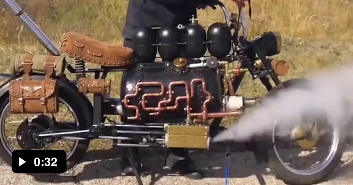 Man builds a steam motorcycle - 9GAG