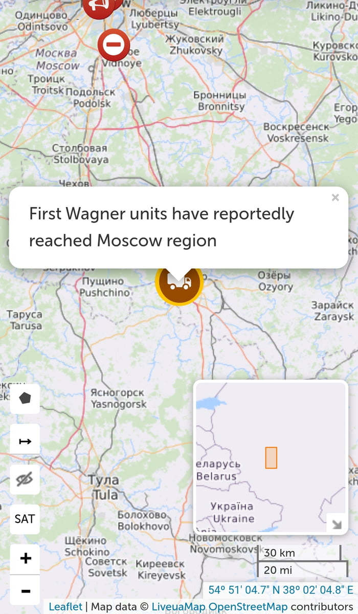 First Wagner unit are now only 125km (75 Miles) away from Moscow - 9GAG
