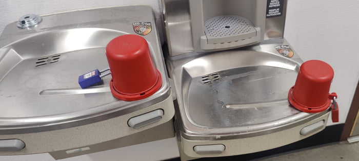 Water fountain locks: - 9GAG