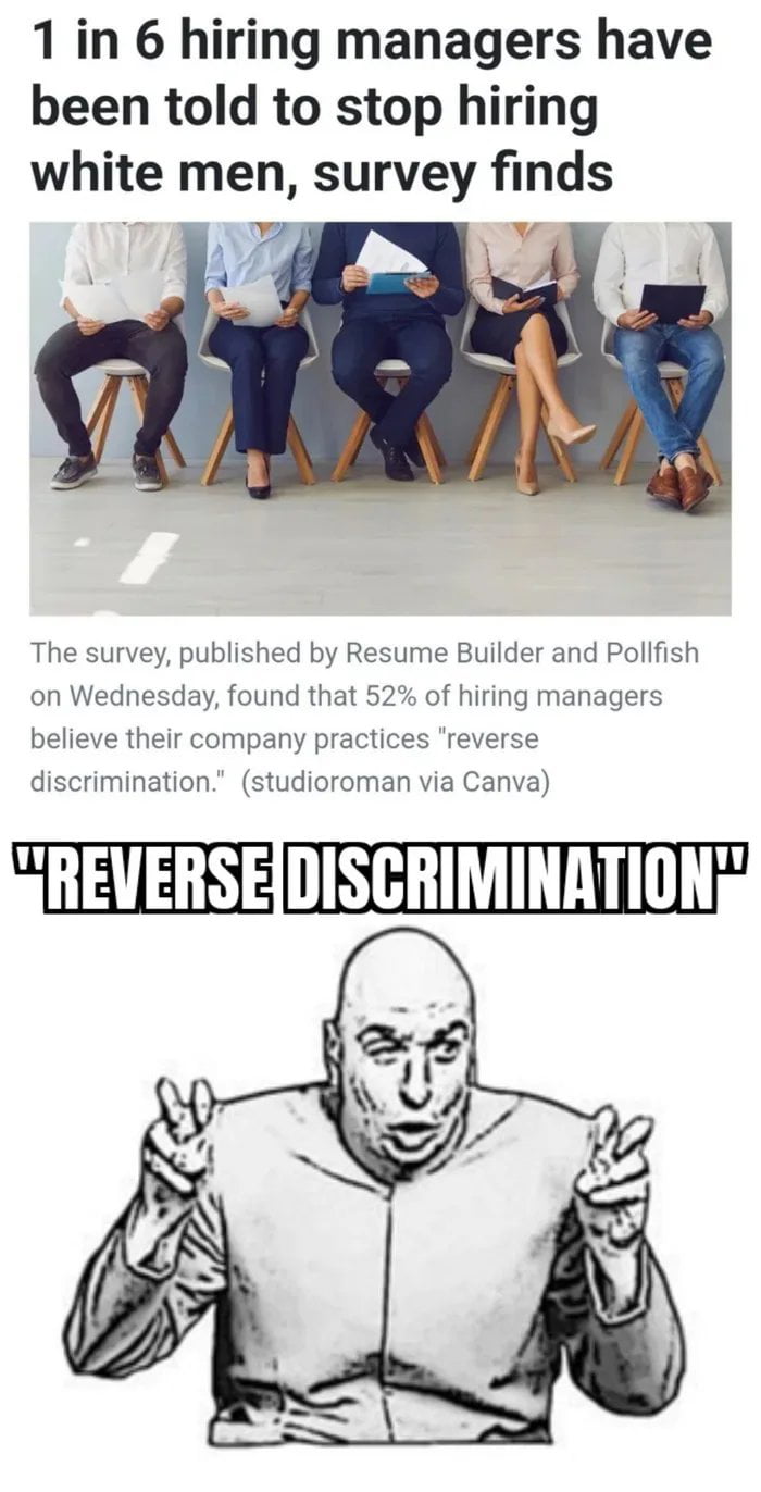 "Reverse discrimination". This phrase makes it sounds like you can't discriminate against white ...
