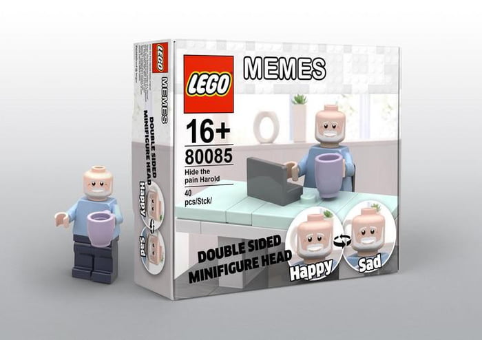 Double sided minifigure head - 9GAG