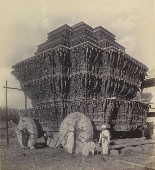 Tamil Nandu, India; 1868. Temple cars are chariots that are used to ...
