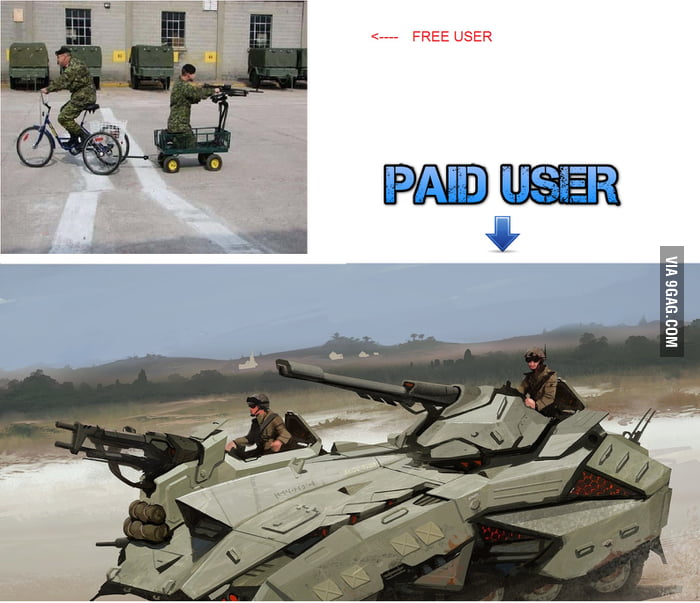 Paid User Vs. Free User - 9GAG