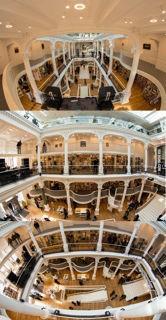 And this is the new library in Bucharest "CARTURESTI CARUSEL" - 9GAG