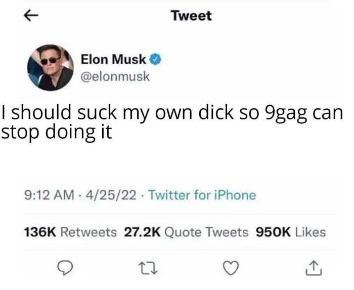 Twitter fingers.....Elon at it again! - 9GAG