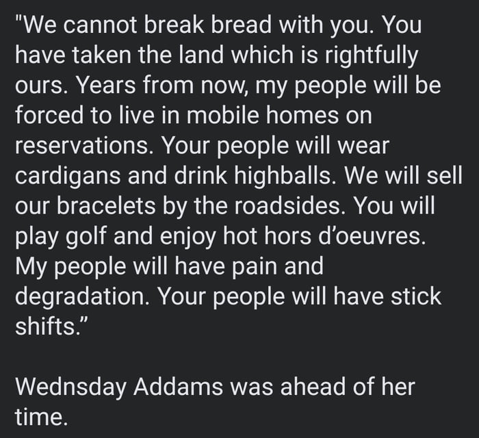 Wednesday Addams cosplaying Native American Pocahontas 1991 - 9GAG