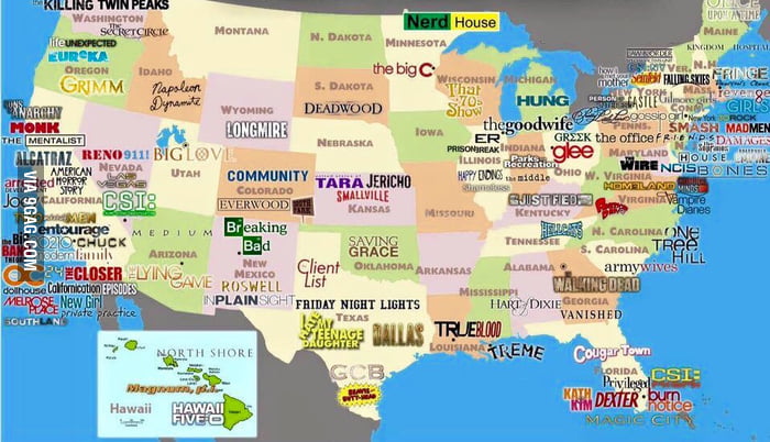 TV series' map - 9GAG