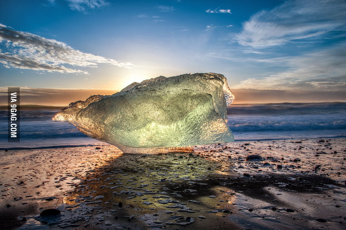 Beached iceberg in Iceland - 9GAG