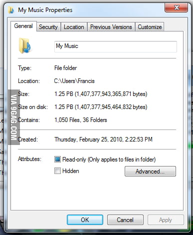 What petabytes in windows looks like - 9GAG