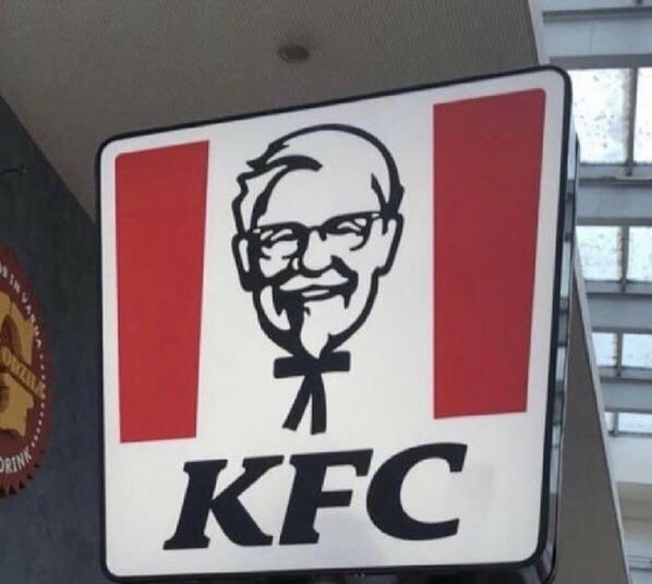 KFC’s logo looks much better when you start seeing his tie as a stick ...