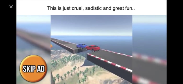 Ad with a fake “skip ad” button - 9GAG