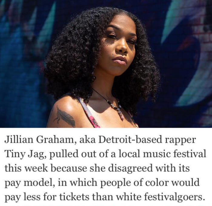 A concert charged POC, people of color, $10 and white people $20 for ...