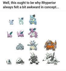 This is why we needed a nidoran/nidorina-like rhydon pre-evolution… - 9GAG