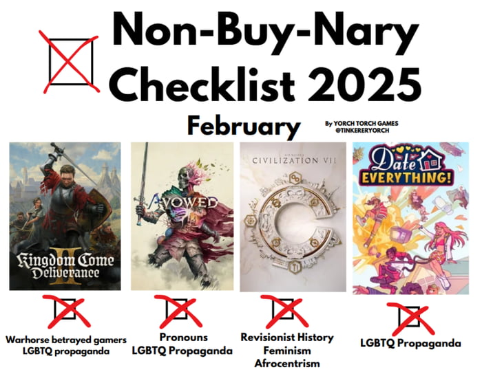 Here's the February Non-Buy-Nary list. - 9GAG
