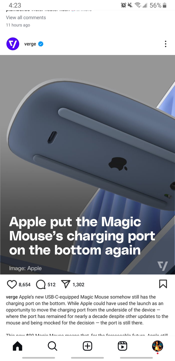 Apple puts charging at bottom. - 9GAG