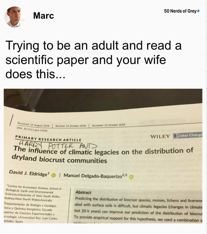 When your partner decides to spice up your academic reading list. - 9GAG