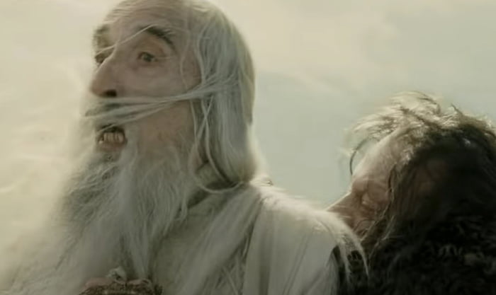 In Lord of the Rings: Return of the King (2003), Saruman gasps softly ...
