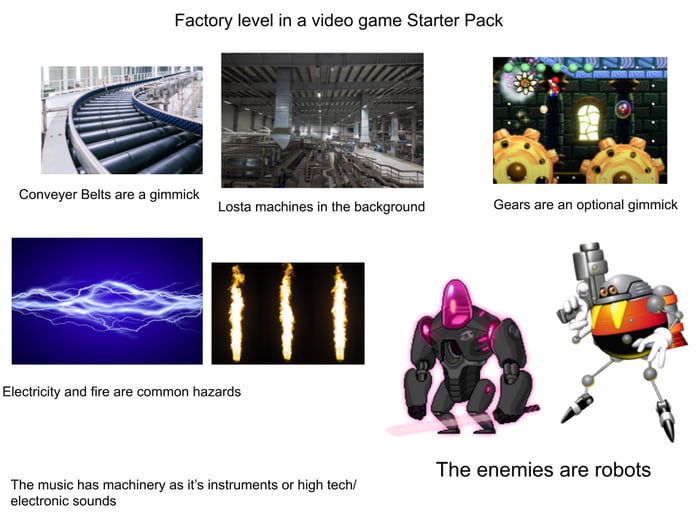 Factory level in a video game Starter Pack - 9GAG