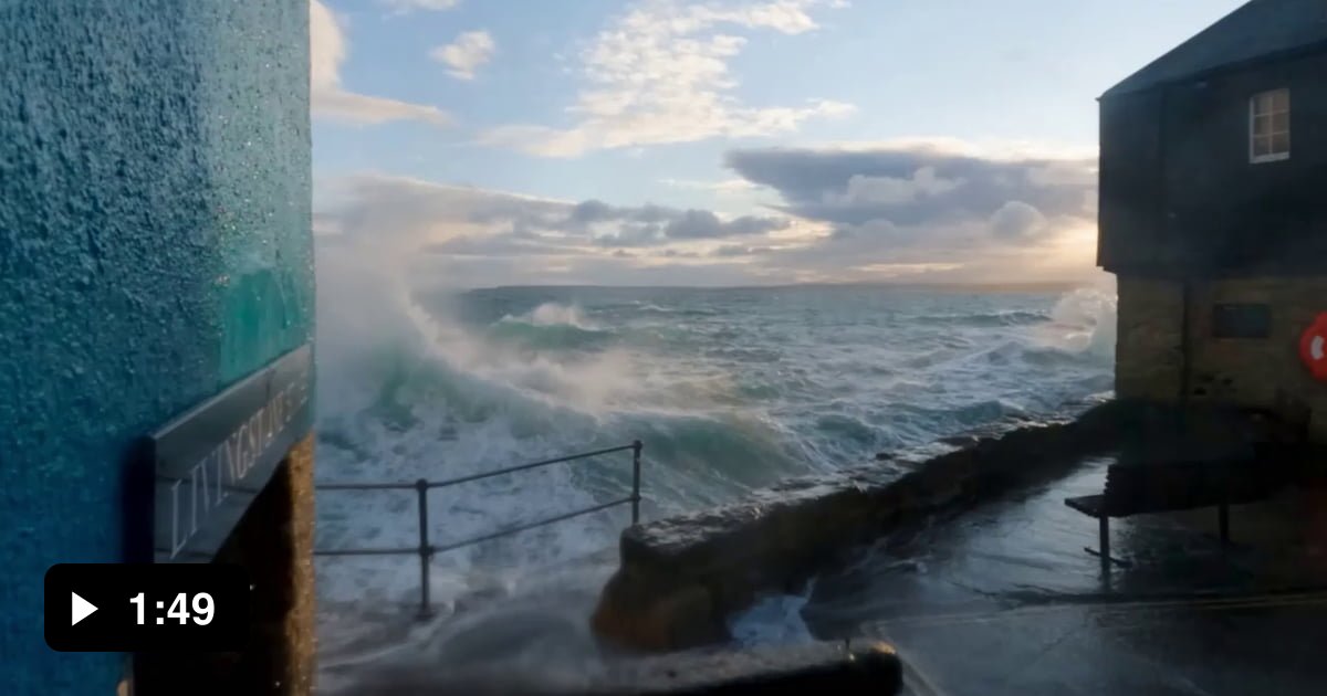 Getting drenched with seaspray during a springtide storm - 9GAG