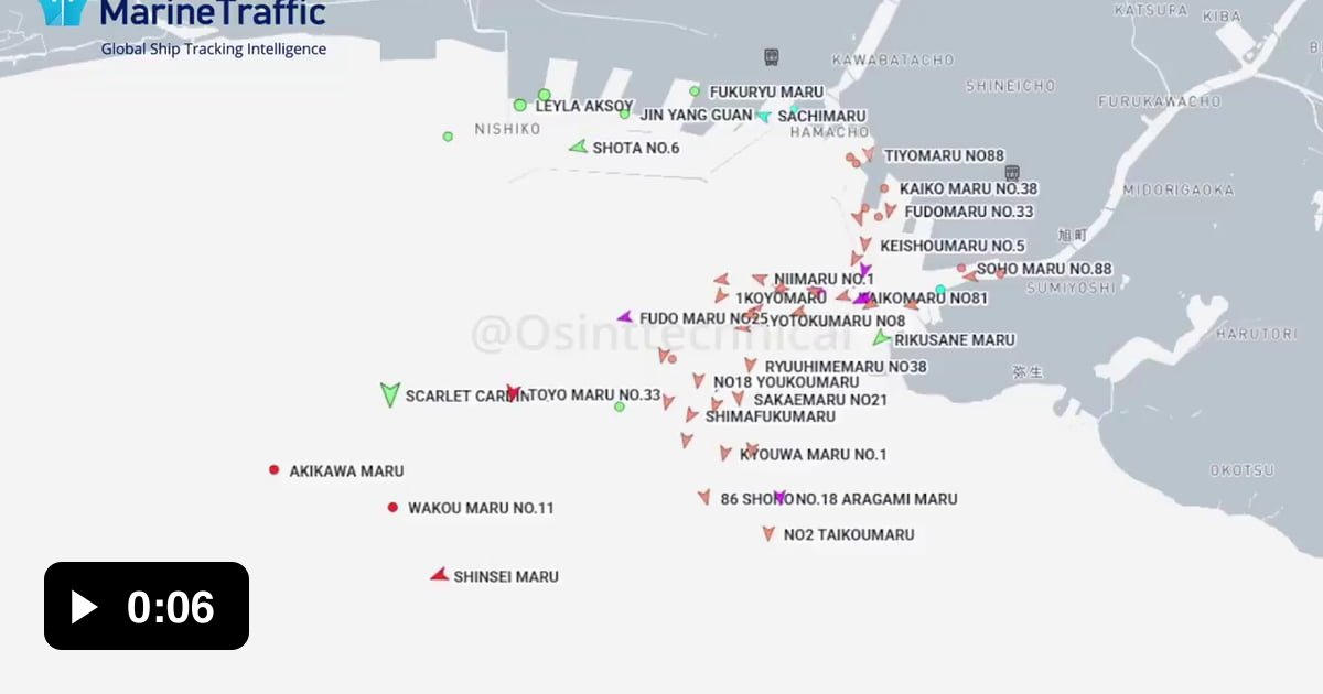 AIS tracking data shows Japanese fishing vessels rapidly departed from ...