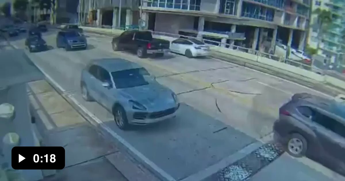 Crazy footage shows the moment a car was crushed after a part of a ...