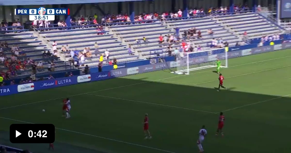 VAR Red Card Check for a Peruvian Headbutt Against Canada. No Red Card ...