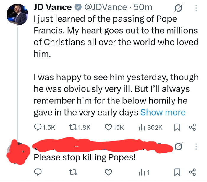 RIP Pope Francis - 9GAG