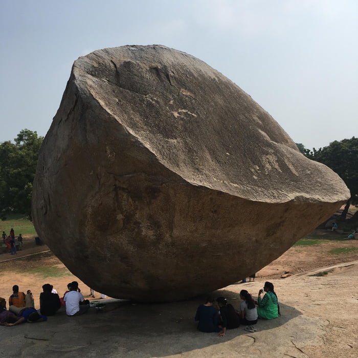 Big Rock balancing on edge. India - 9GAG
