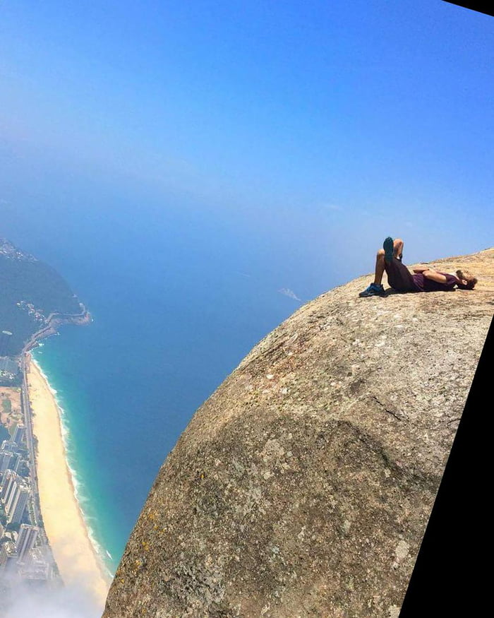 Laying down on Pedra da Gávea. - 9GAG