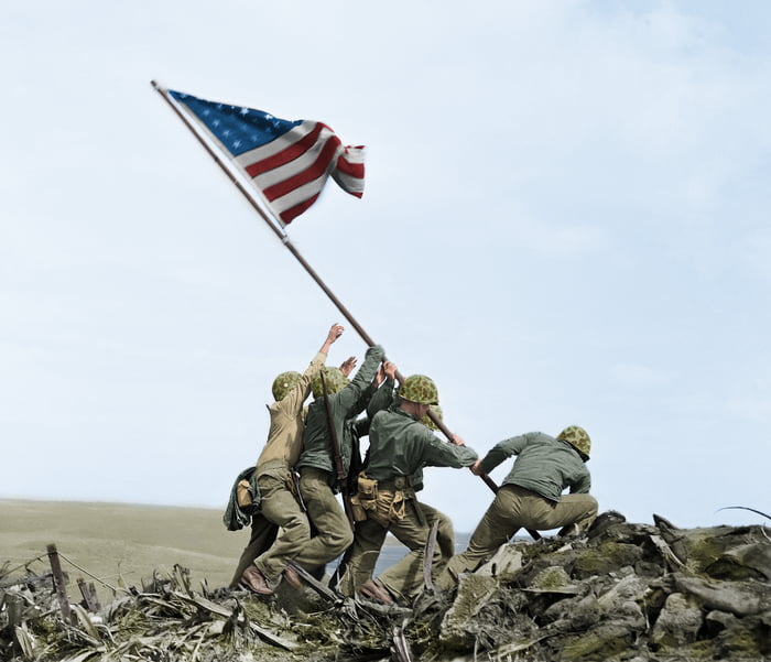 Raising the Flag on Iwo Jima is an iconic photograph of six United ...
