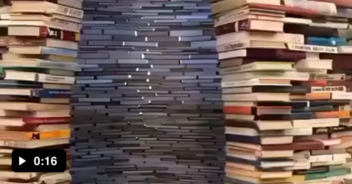 An Infinite Tower made of books in Prague, Czech Republic! - 9GAG