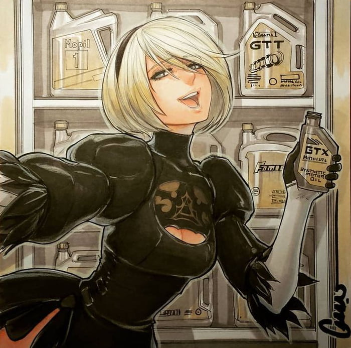 2B is gonna get drunk tonight - 9GAG